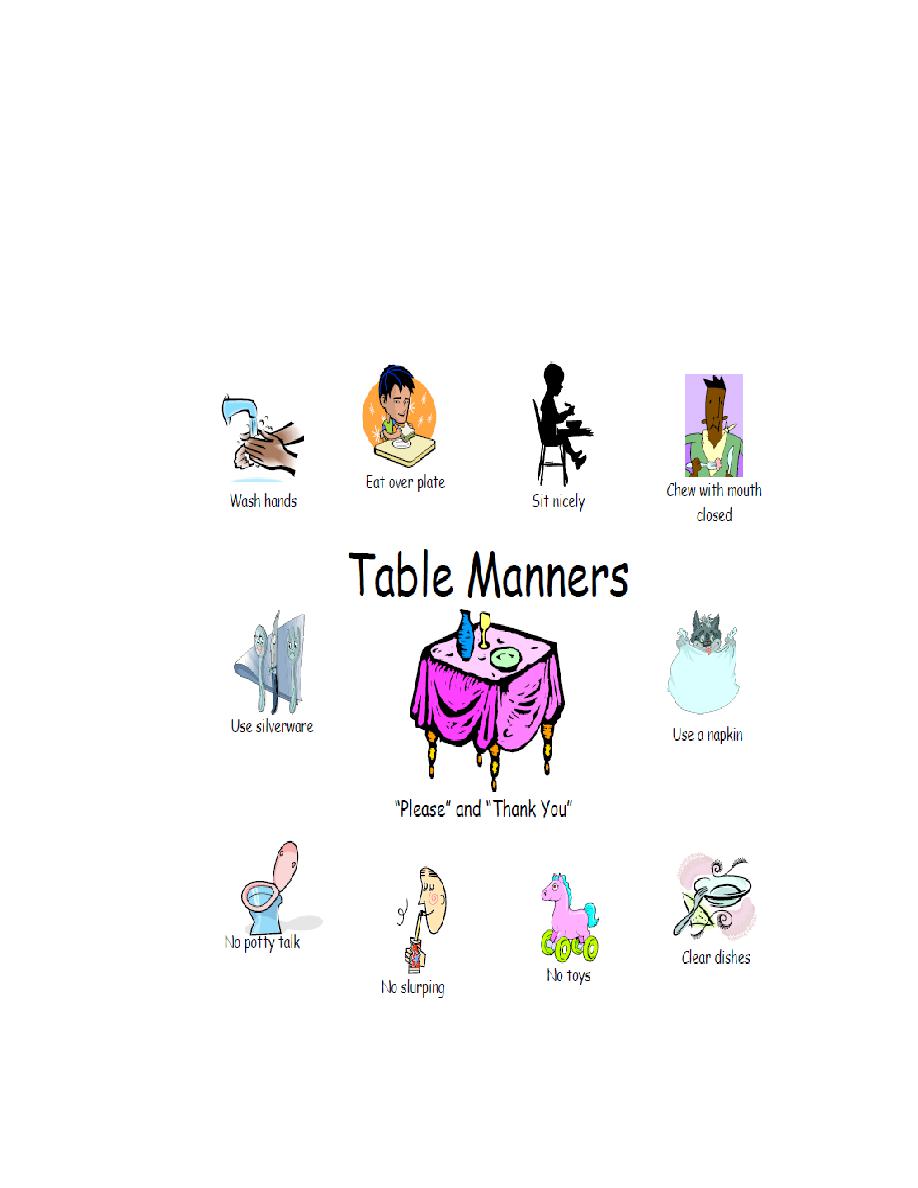 Good Table Manners Chart